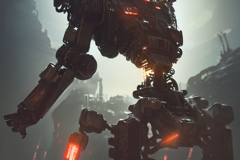 Lexica - 3d Anfas portrait of a mech warrior, circuitry, explosion ...