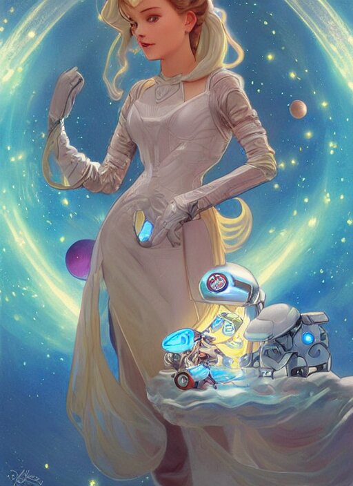 Lexica - Beautiful space cottagecore princess rosalina holding a chibi ...