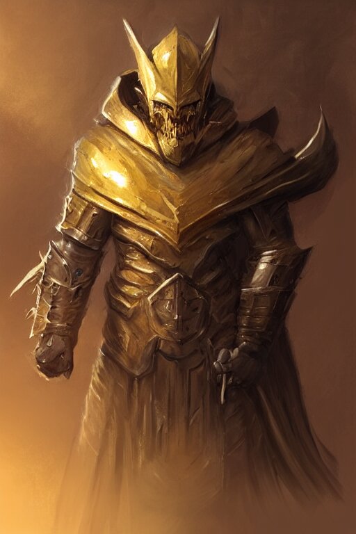 Lexica - Orc in golden armour and black cape with hood, d & d, fantasy ...