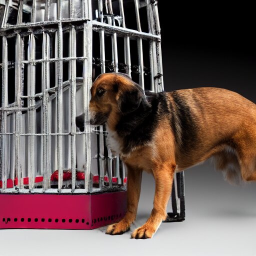 Lexica - Dog giving food to a caged human, an ultra high definition ...