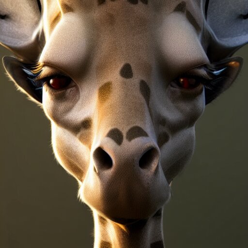 Lexica - A highly detailed portrait of a humanoid giraffe in a blue ...
