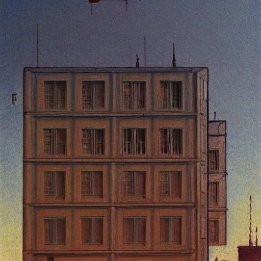 Lexica - A drawing of a building with a sky background, concept art by ...