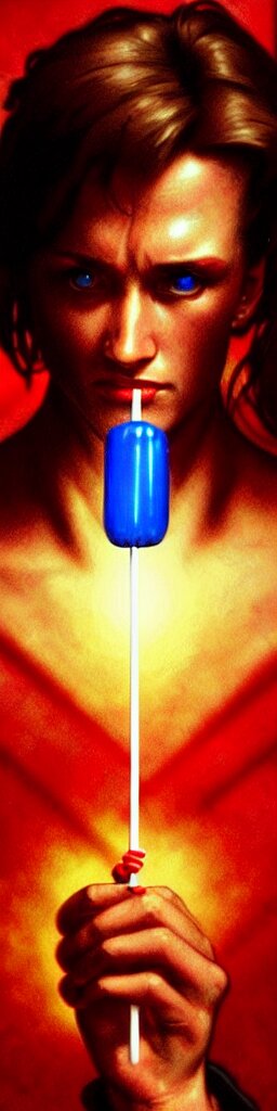 Lexica - The Terminator holding a lollypop, sharp focus, intricate ...