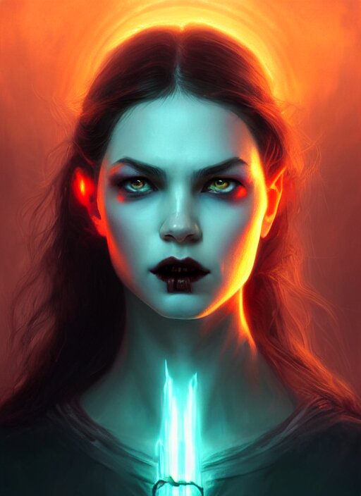 Lexica - Full face epic portrait, vampire with glowing eyes, elden ring ...