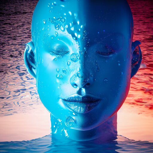 Lexica - Water artwork manipulation in the shape of a human head, on ...