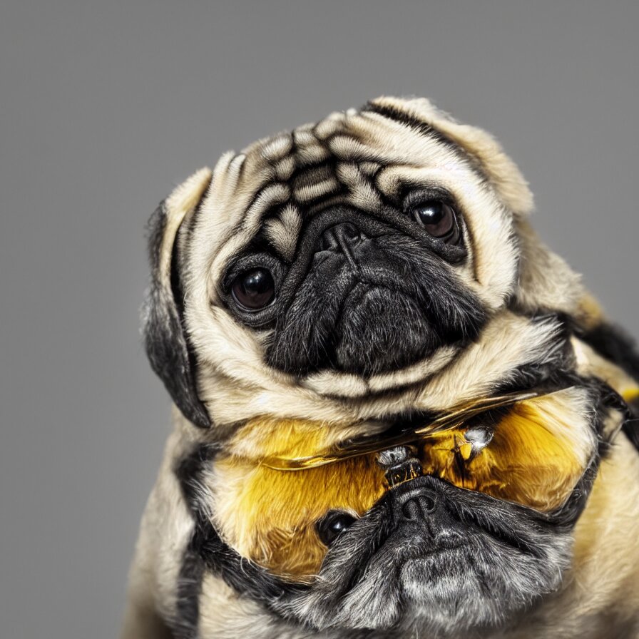 Lexica - Bumblebee pug, soft and fluffy, macro photography, high ...