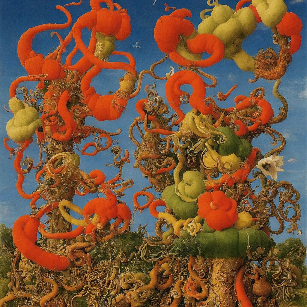Lexica - A single! colorful! ( tentacle ) gourd fungus bird tower clear ...
