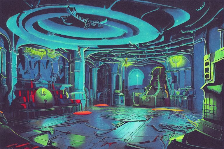 Lexica - ONE POINT PERSPECTIVE DUNGEON thunder ROOM, painted by Edward ...