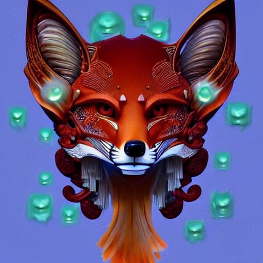 Lexica - Fox portrait biomechanics with ram skull. beautiful ...