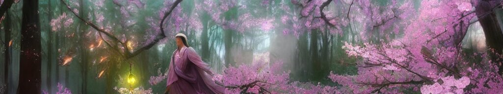Lexica - Spiritual journey through an infinite magical forest, sakura ...