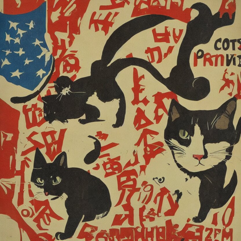 Lexica - Propaganda poster with a cat as the centerpiece