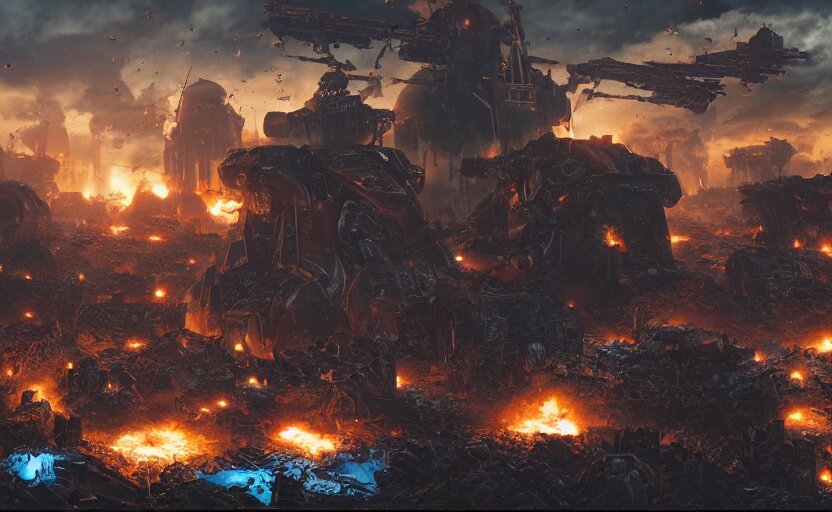 Lexica - Warhammer 40k ultramarine on the battle field, explosions ...