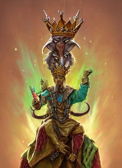 Lexica - Kangaroo king wearing a crown on his throne, dndbeyond, bright ...