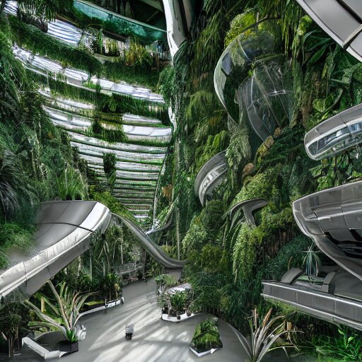 Lexica - Stunning indoor jungle inside epic high technology biodome ...