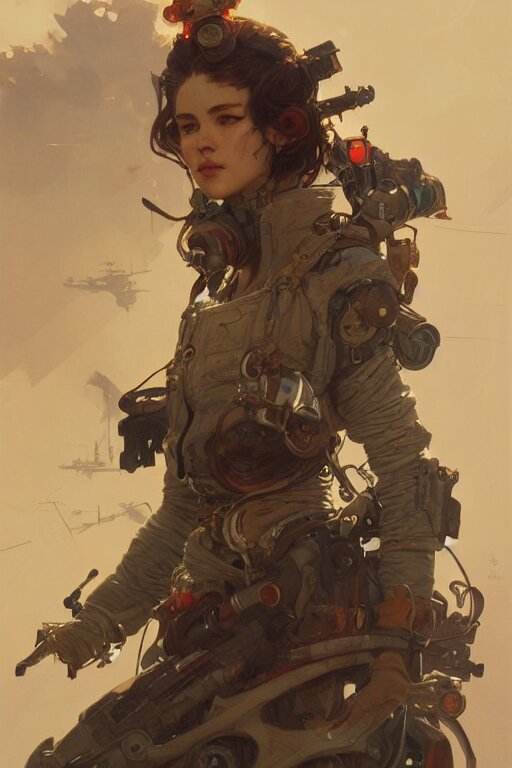 Lexica - A full portrait of a beautiful post apocalyptic bomber pilot ...