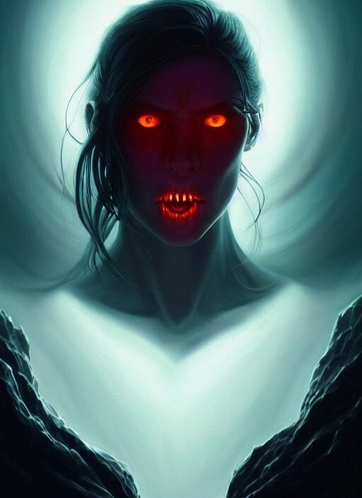 Lexica - Full face epic portrait, vampire with glowing eyes, elden ring ...