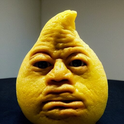 Lexica - A lemon sculpted in the shape of Dwayne Johnson's head