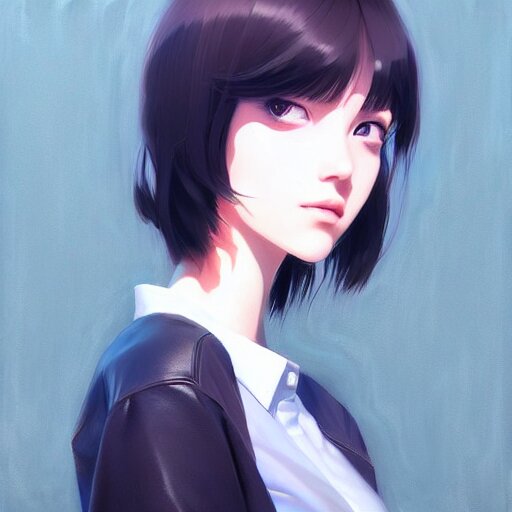 Lexica - Elegant girl in urban outfit, cute fine face, digital painting ...