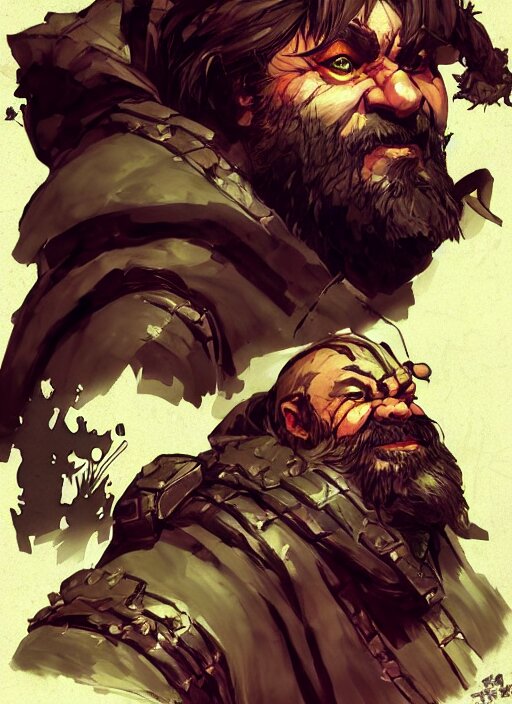 Lexica - Portrait of a crazy dwarf with poison flasks. in style of yoji ...