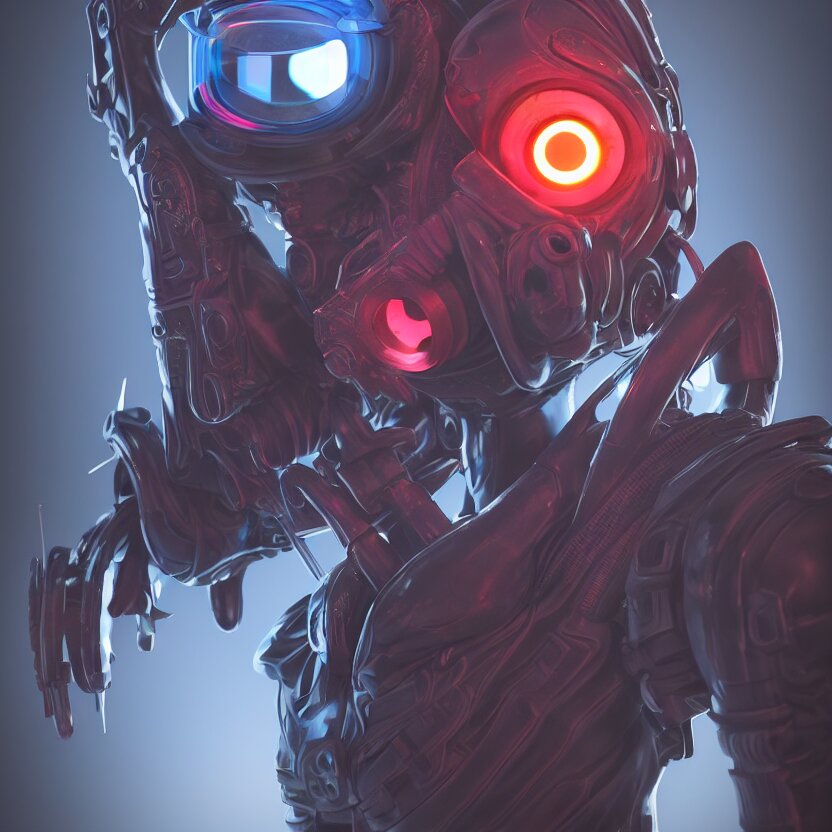 Lexica - Cyber punk, oni mask, 3 d render beeple, compound eye of ...