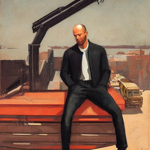 Lexica - Portrait of Jason statham pet detective standing atop a ...