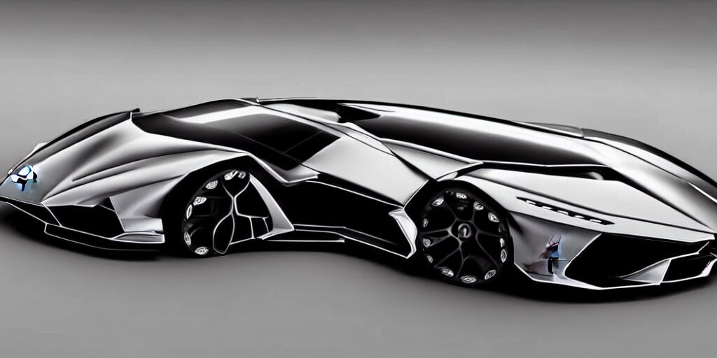 a mercidez benz in the shape of lamborghini car design, high det ...