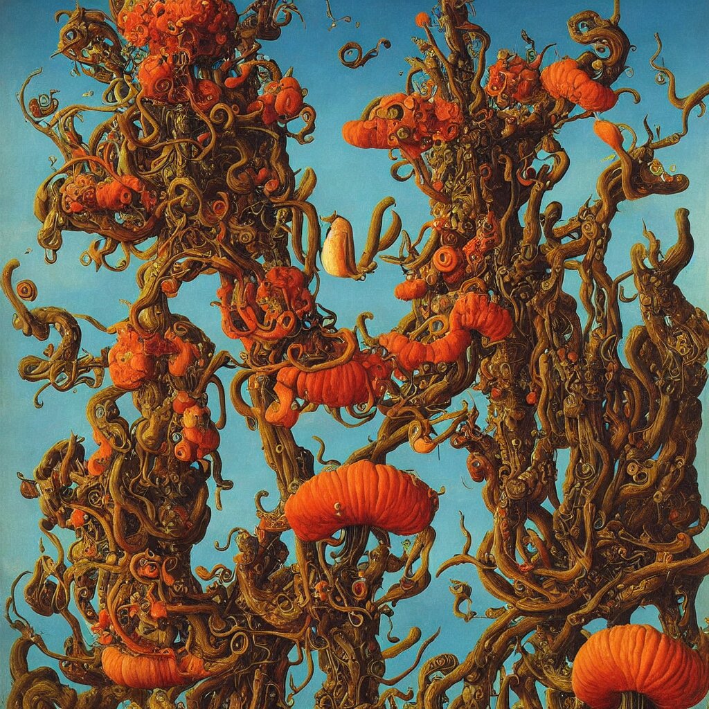 Lexica - A single! colorful! ( tentacle ) gourd fungus bird tower clear ...