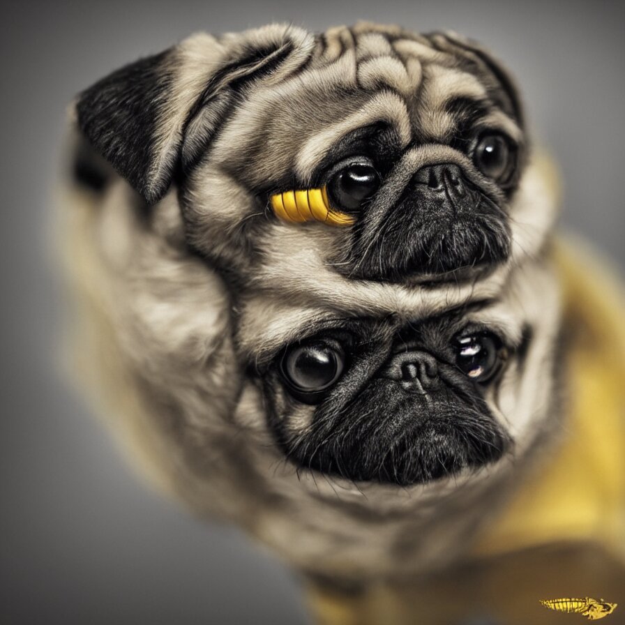 Lexica - Bumblebee pug, soft and fluffy, macro photography, high ...