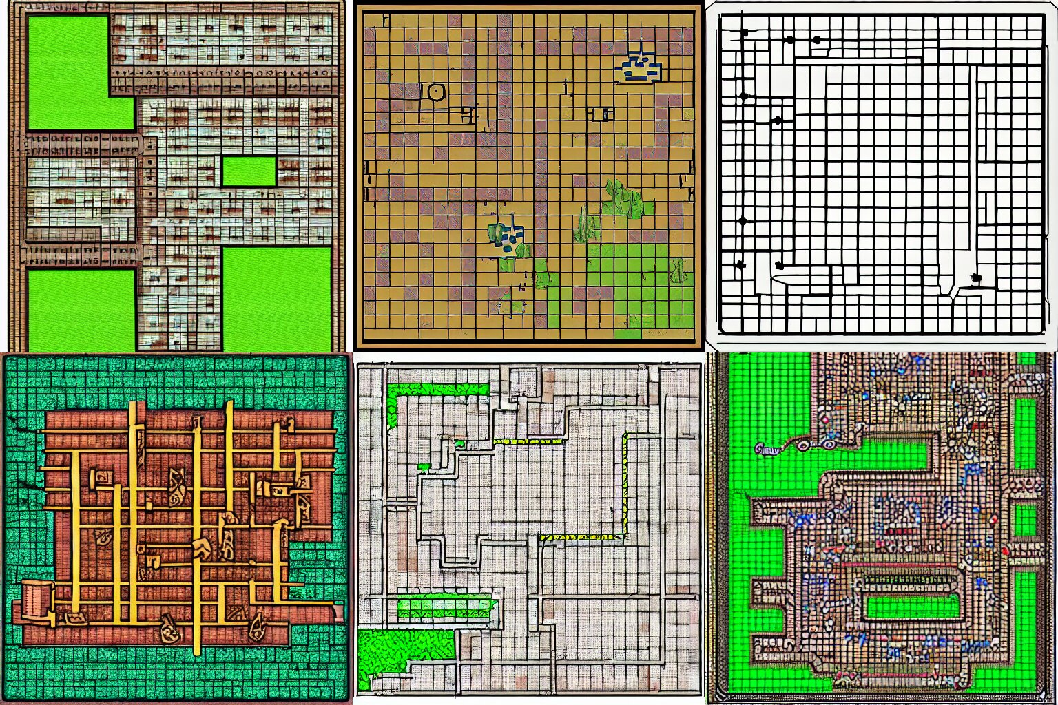 dungeon map in the style of dungeons and dragons, 1 inch grid - Arthub.ai