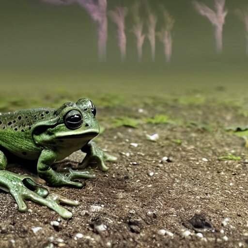 Lexica - Surreal photography of a rare military frog equipped with ...