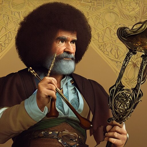 Lexica - An ultra detailed vector image of bob ross dressed as a ...