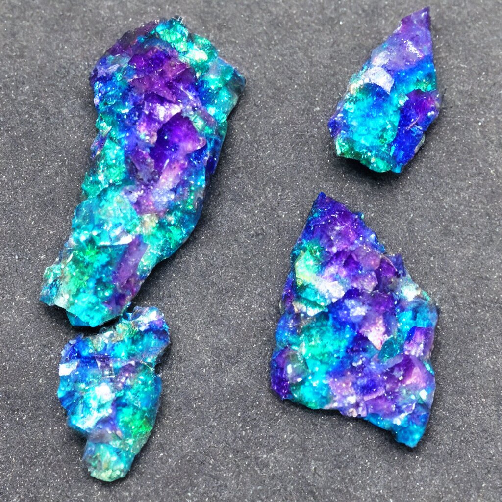 Lexica - Blue halo titanium quartz crystal mineral texture