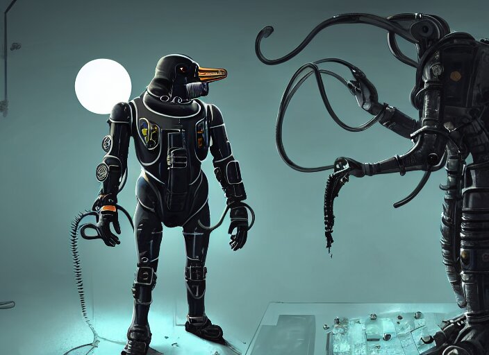 Lexica - Cyber penguin in fallout 4, horror scene, artgerm, rutkowski ...