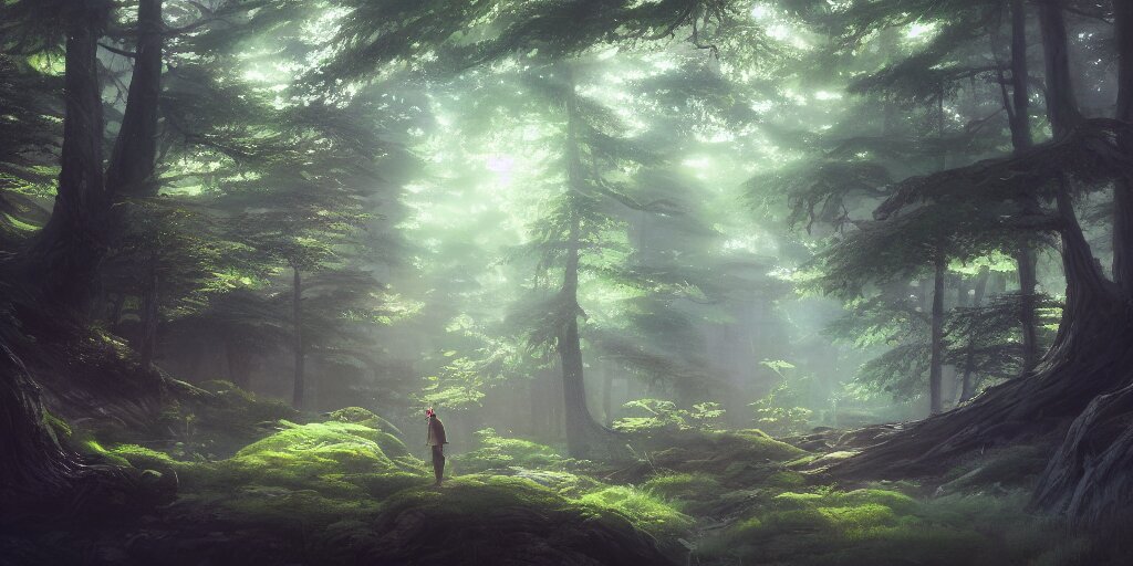 Lexica - A forest, highly detailed oil painting, Studio Ghibli, Jessica ...