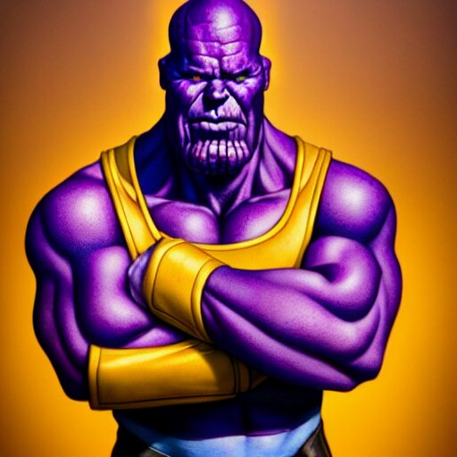 Lexica - ( ( ( ( ( hyperrealist distant portrait of thanos riding a tiny child's bike ...