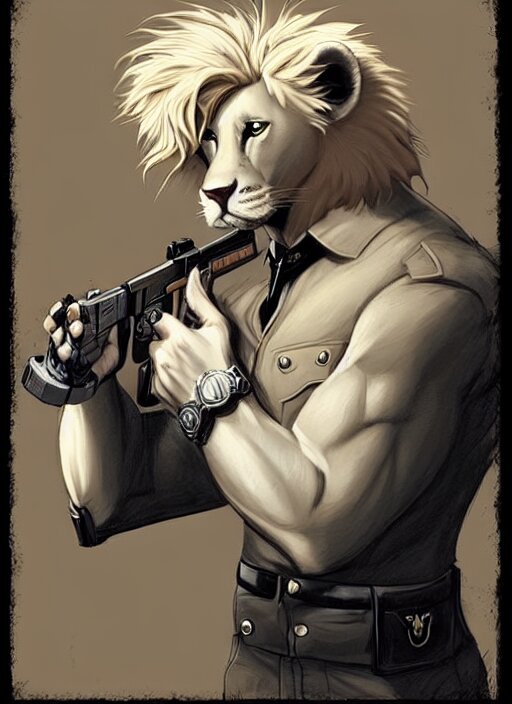 Lexica - Aesthetic portrait commission of a of a male fully furry ...