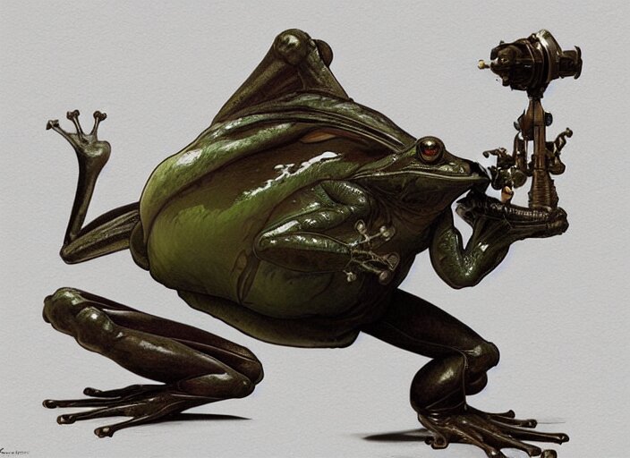 Lexica - A giant frog with a giant cannon in his back, exoskeleton ...