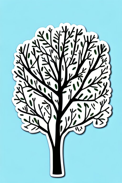 Lexica - Doodle scandi winter tree, sticker - art, svg vector, adobe ...