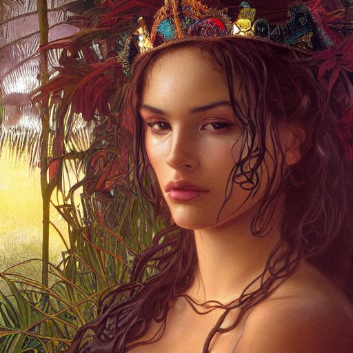 Lexica - Beautiful alluring female aztec queen in a dense jungle at ...