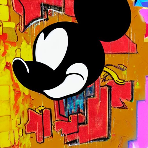 Lexica - Animatronic mickey mouse head, graffiti, time shift, mesh ...
