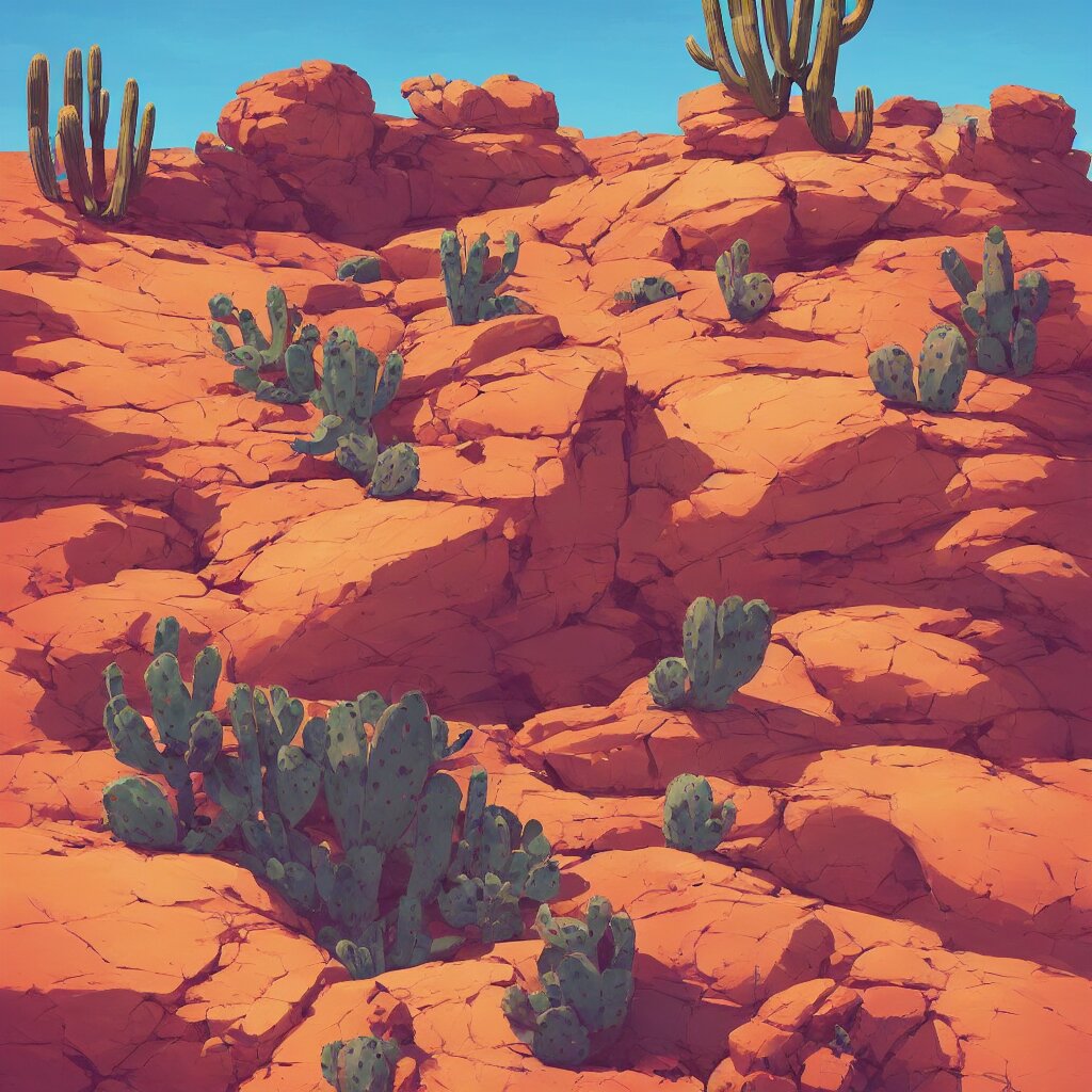 Lexica - Desert background stylized, rocks, cactus, cliff, art gta 5 ...