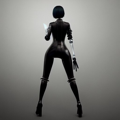 Lexica - 2 b nier automata wearing skintight clothes, 3 d render ...
