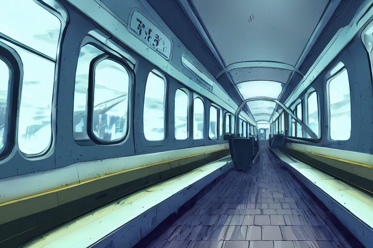 Lexica - Inside a train, interior, bullet train, detailed, p. a. works ...