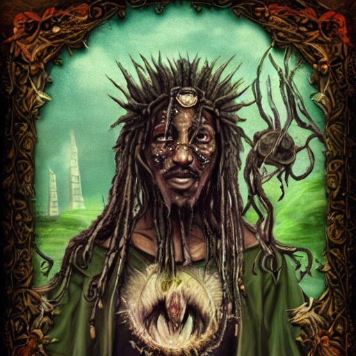 Lexica - Dread herbalist, very detailed, dark fantasy art