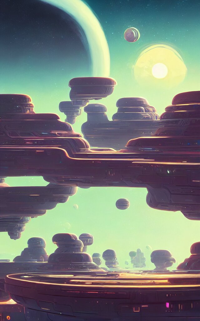 Lexica - Detailed concept art of a fantastic space city on a tiny ...