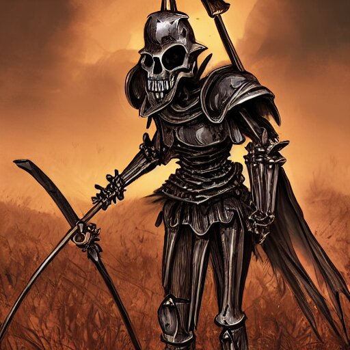 Lexica - In the style dnd a skeleton knight in black full plate armor ...