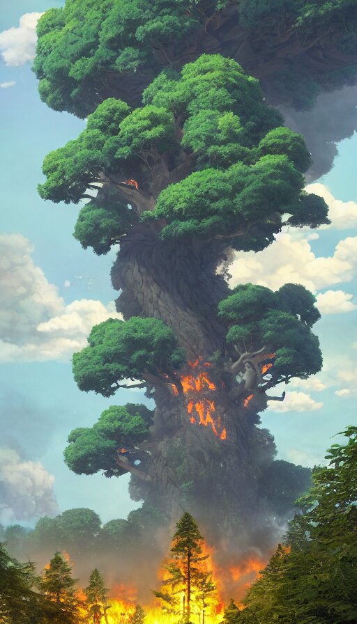 Lexica - A highly detailed matte painting of the biggest tree ever with ...