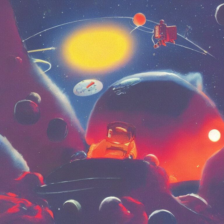 Lexica - The kool-aid man in space, by John Harris, concept art