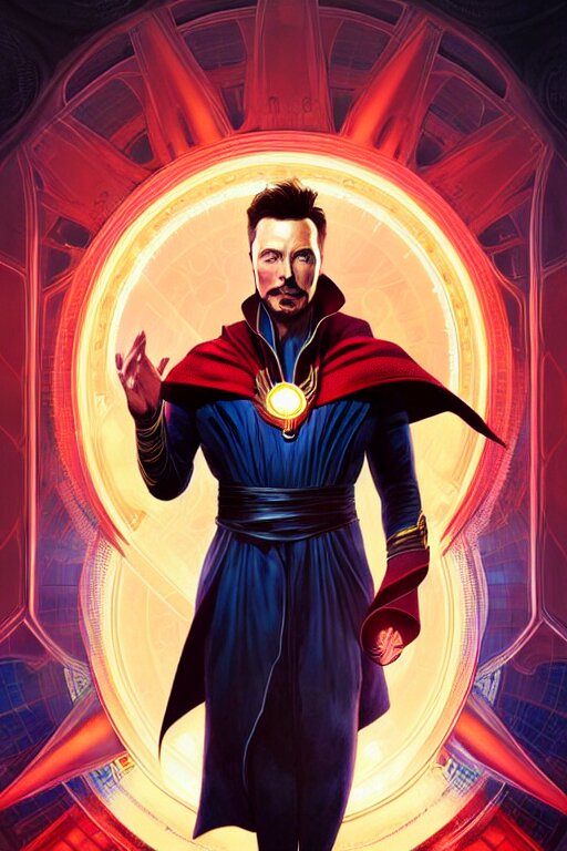 Lexica - Elon musk as dr strange, realistic portrait, symmetrical ...