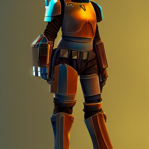 Lexica - Thicc female mandalorian, art station concept art, 4 k